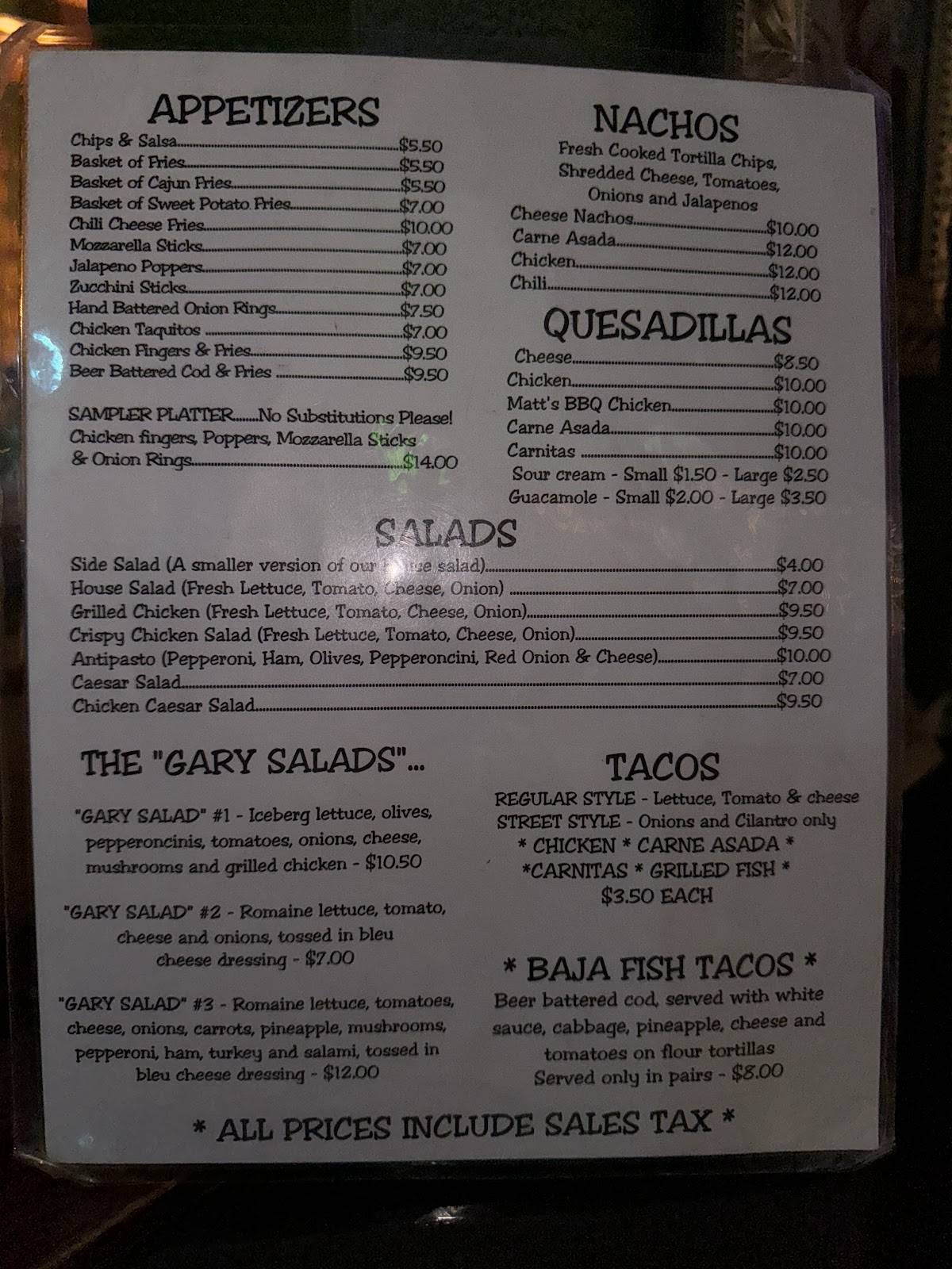 Menu at Marlin Bar & Grill, Huntington Beach, Edinger Ave
