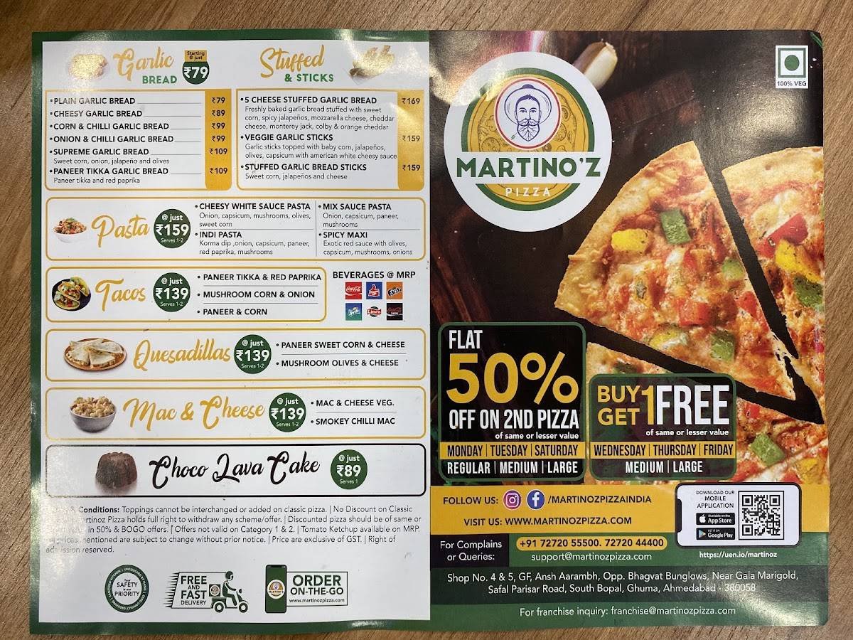 Menu at Martino'z Pizza, Ahmedabad, 4 & 5