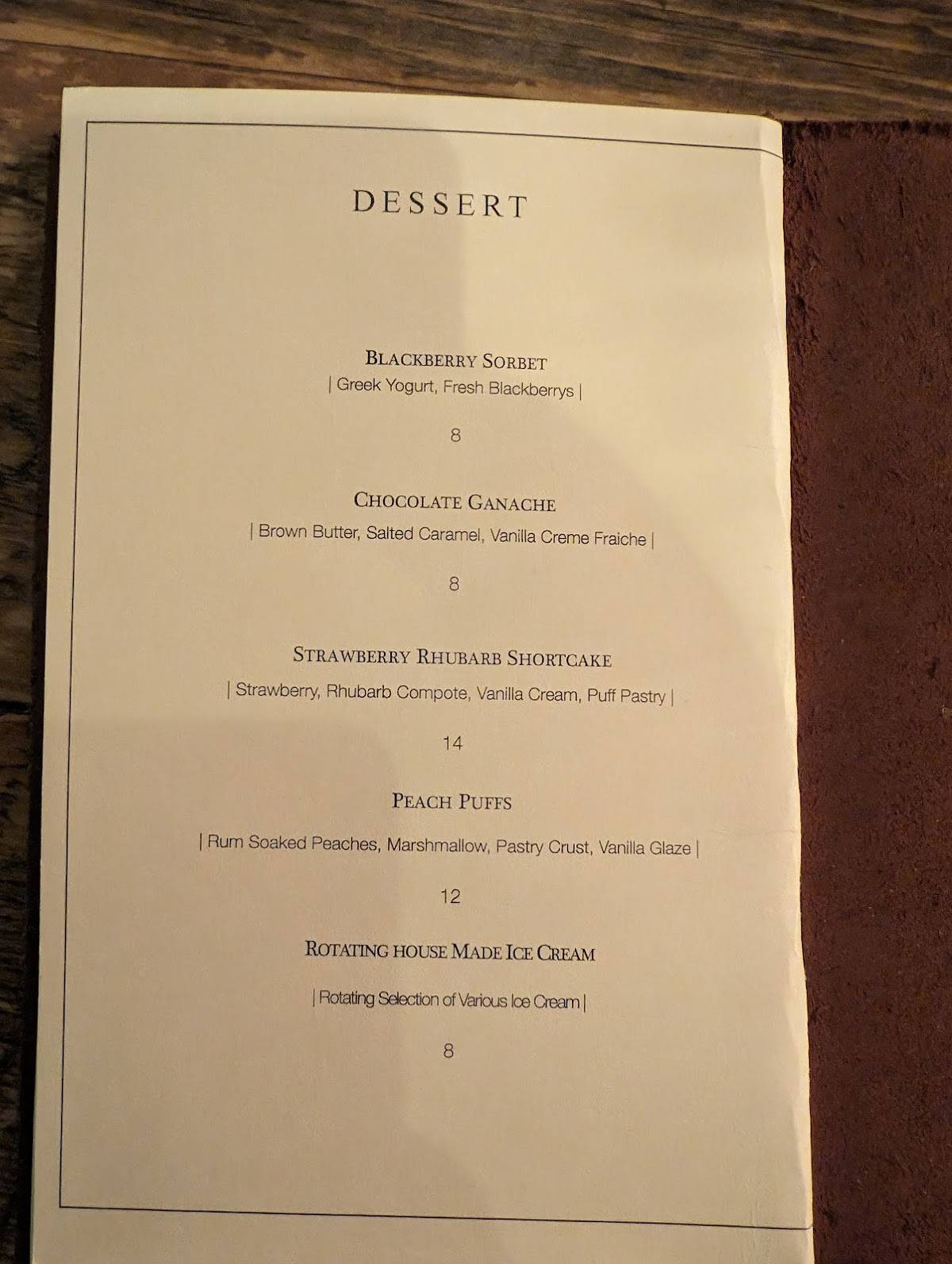 Menu at Matchstick Restaurant & Spirits, Stillwater