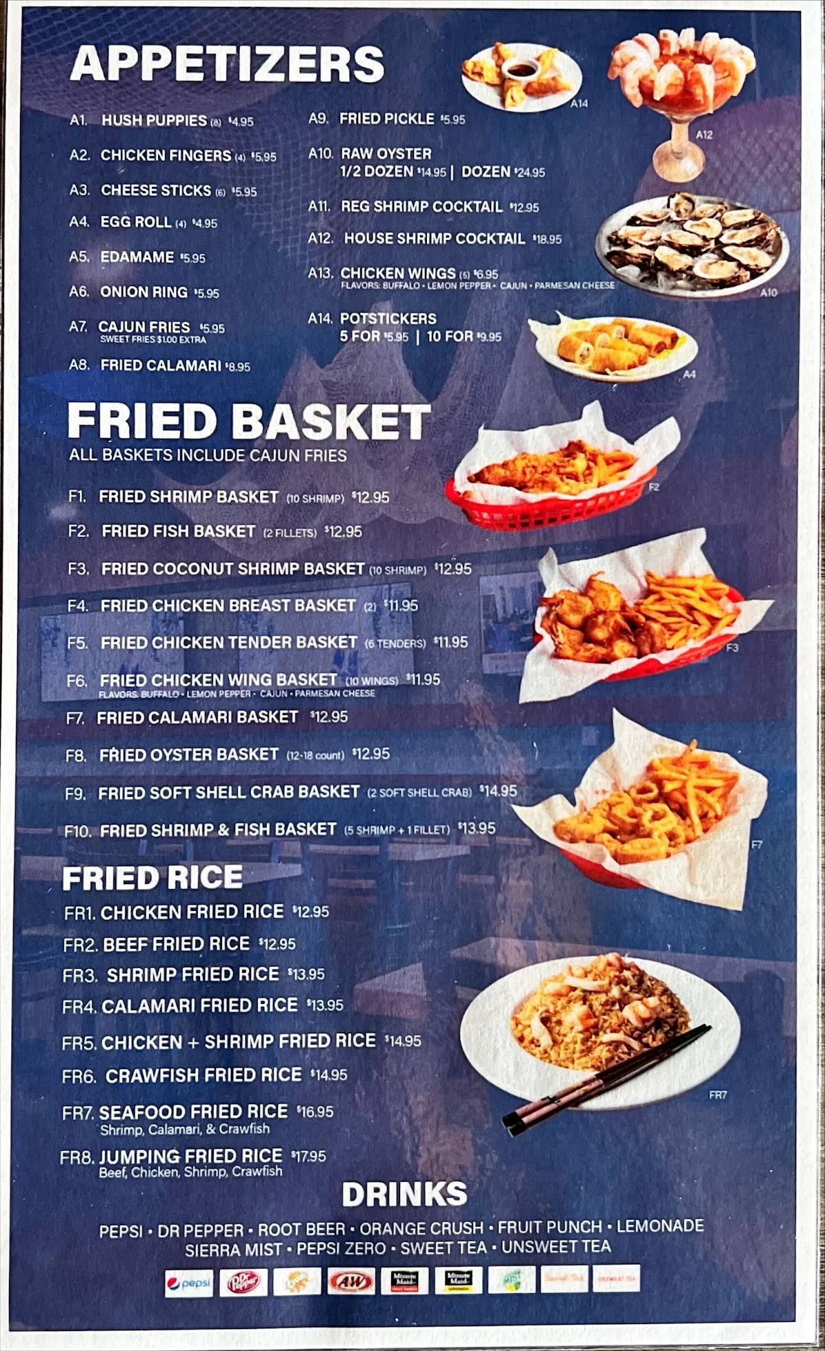 Menu at Jumping Crab Seafood & Bar, McAllen