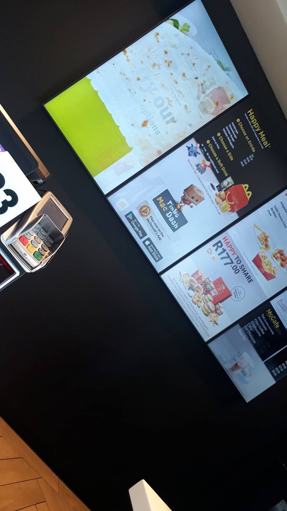 Menu at McDonald's Verulam Drive-Thru restaurant, Verulam, 20 Russom St