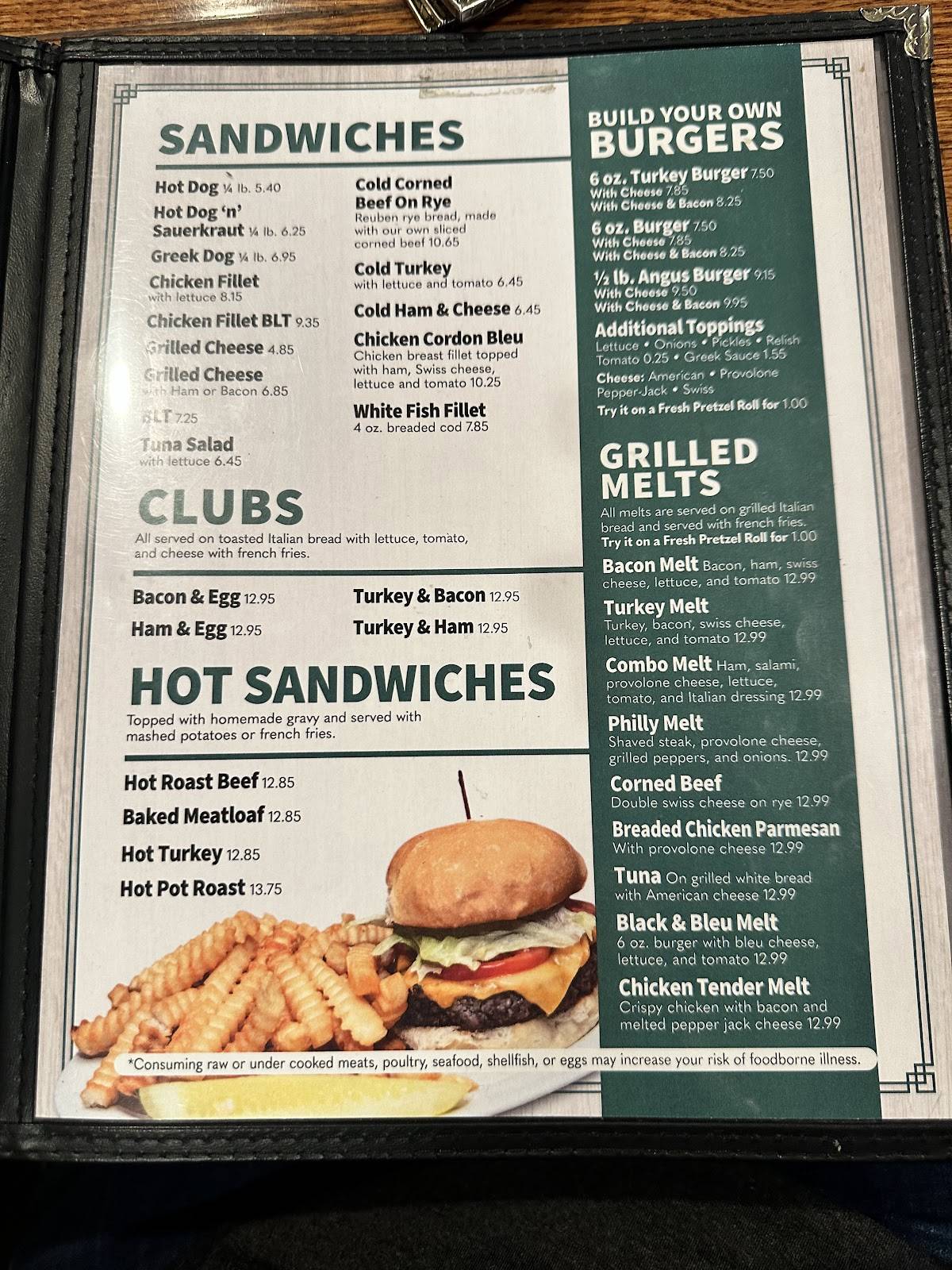 Menu at McGarrey's Oakwood Cafe, Erie