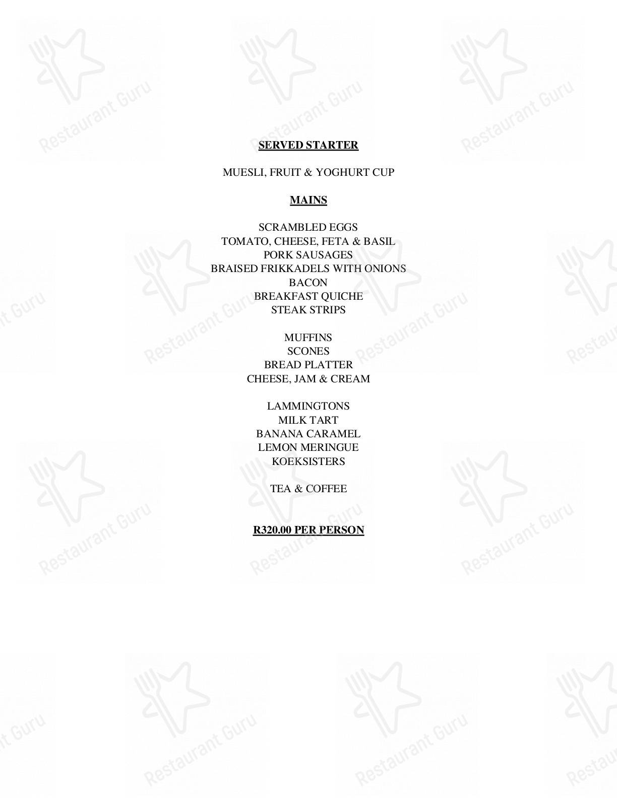 Menu at Meek Café cafe, Benoni