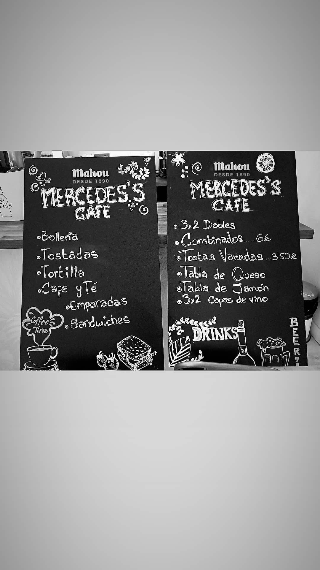 Carta de Mercedes Café Bar, Madrid, C. de Ríos Rosas