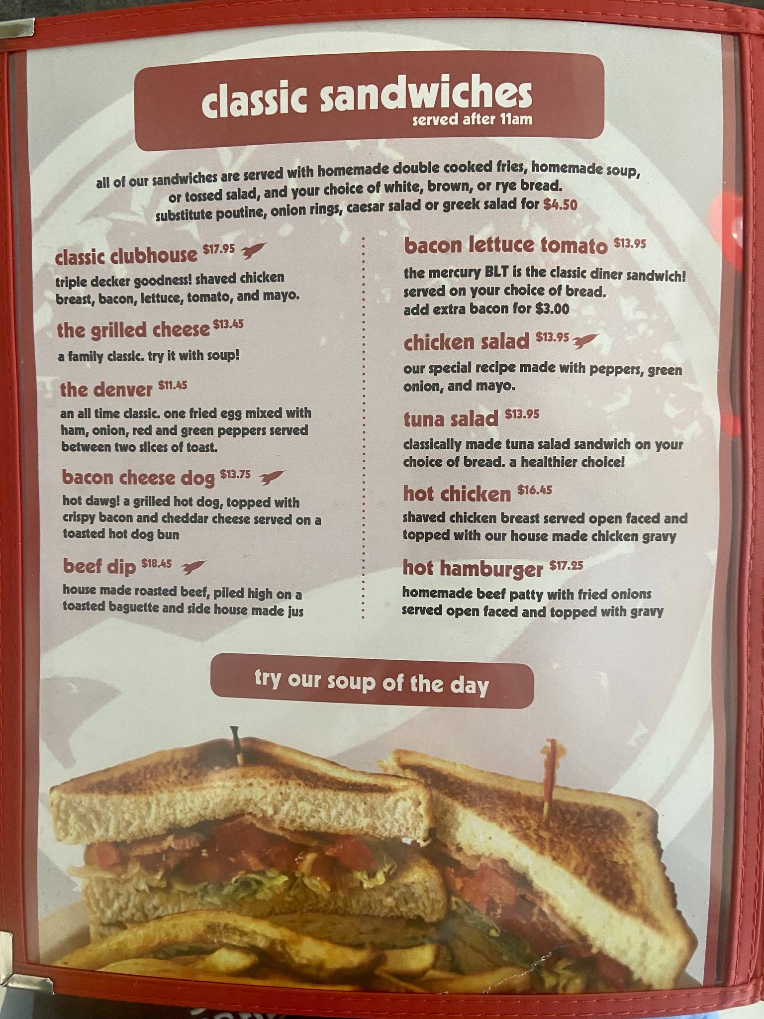 Menu at Mercury Cafe & Grill, Regina