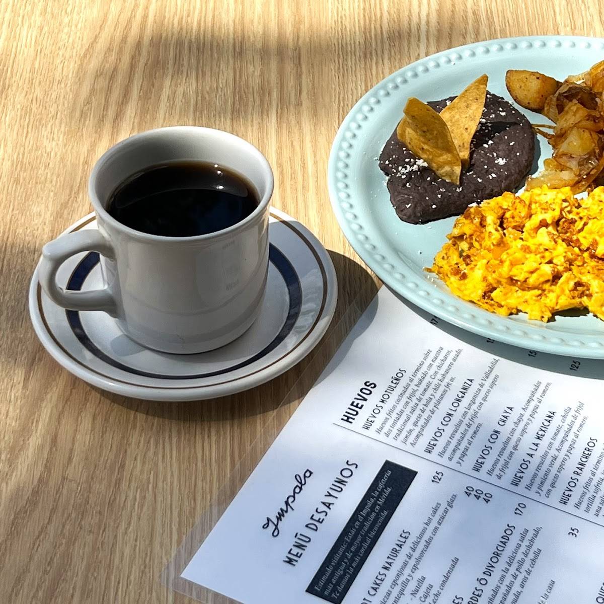 Carta de Cafetería Impala, Merida, C. 56 A 500-x 47 y 45
