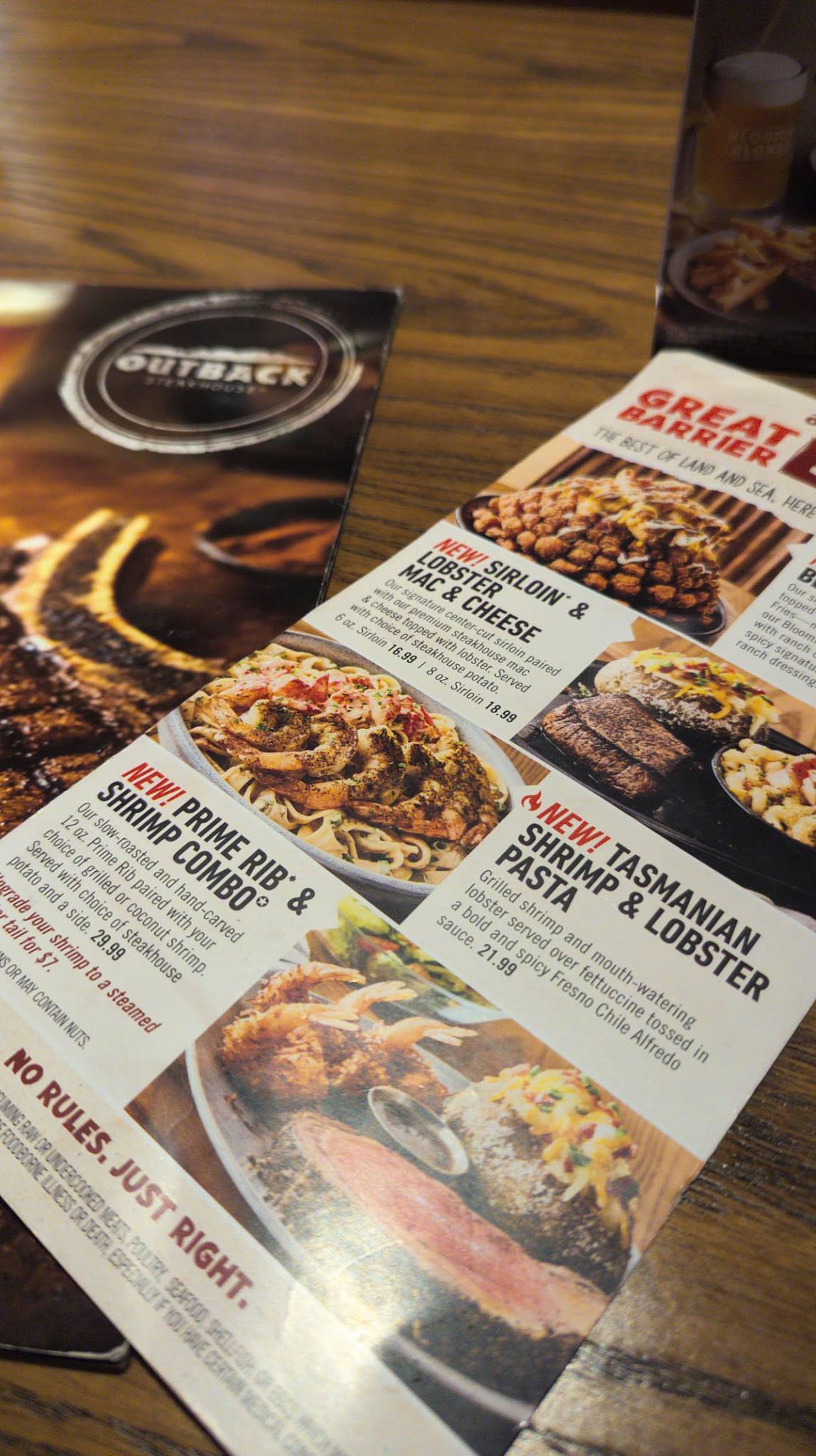 Menu at Outback Steakhouse, Merritt Island, 777 E Merritt Island Cswy