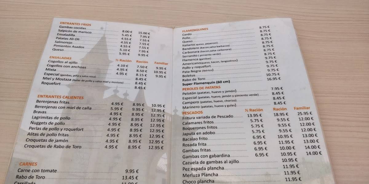 Carta del restaurante Meson El Tema 2, Córdoba