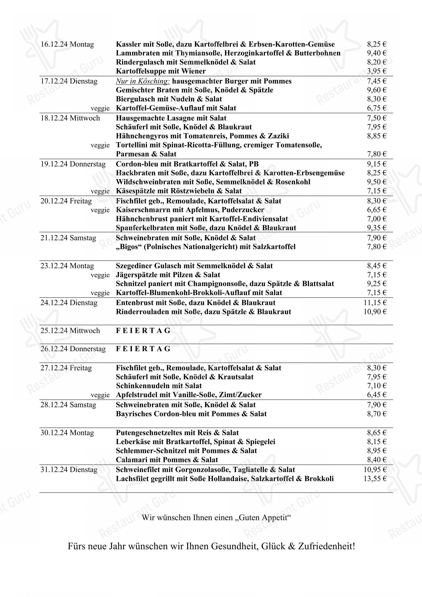 Speisekarte von Metzgerei Bauer restaurant, Kösching