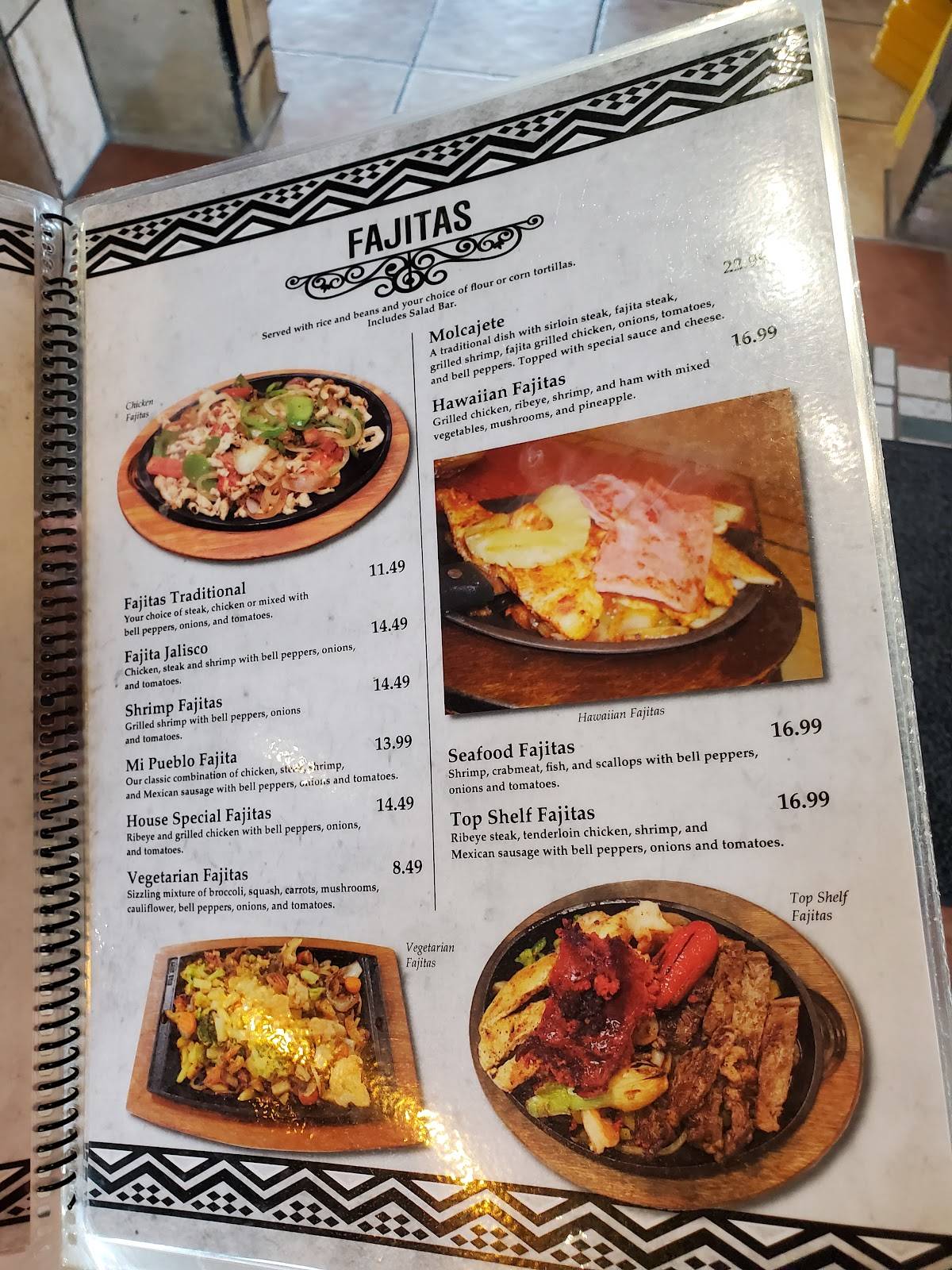 Menu at Mi Pueblo in Pontotoc restaurant, Pontotoc
