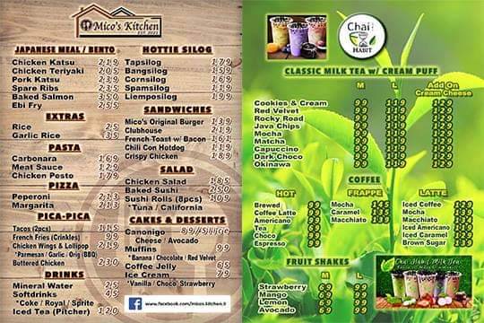 Carta del restaurante Mico's Kitchen - ThirsTea Milktea, Baliuag