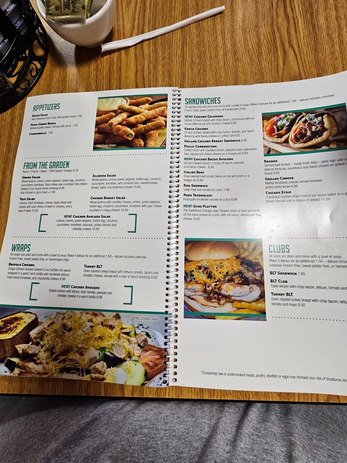 Menu at Two Sisters Restaurant, Milan