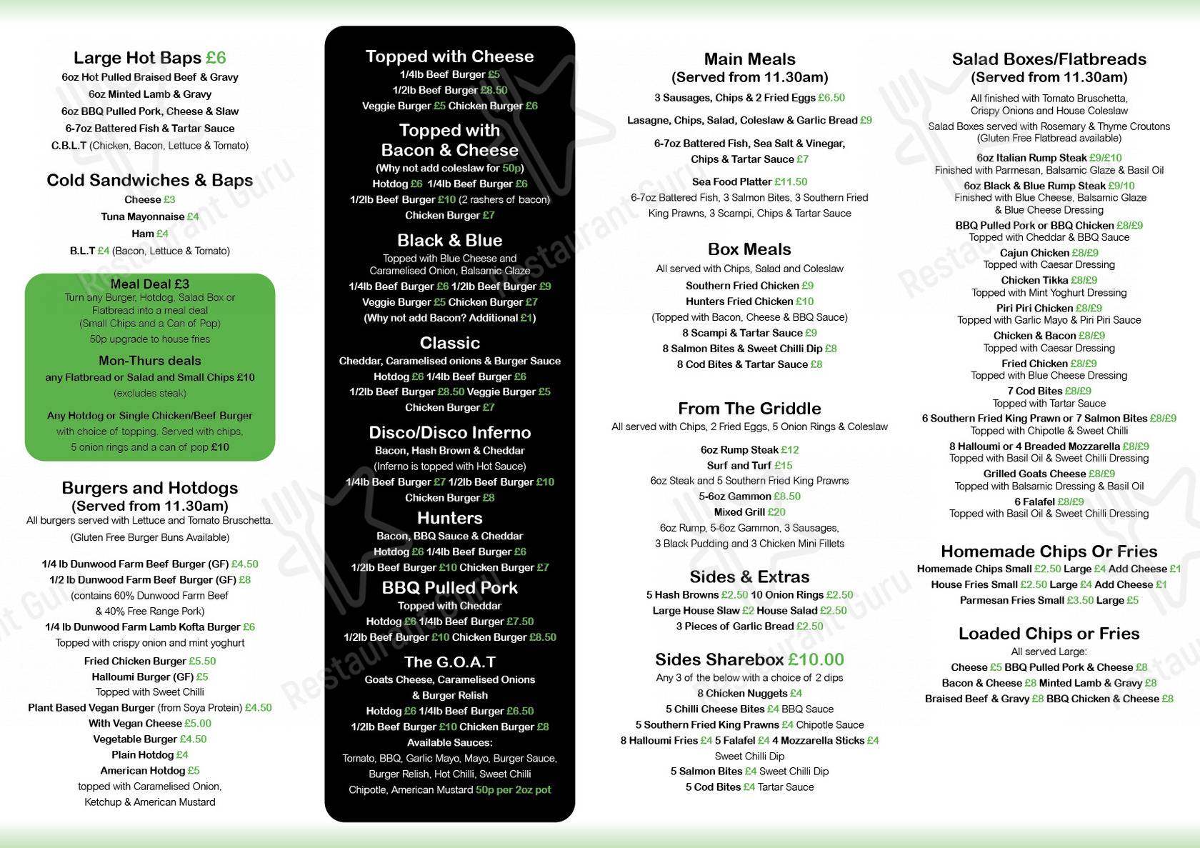 Menu at Mill St Kitchen cafe, Leek