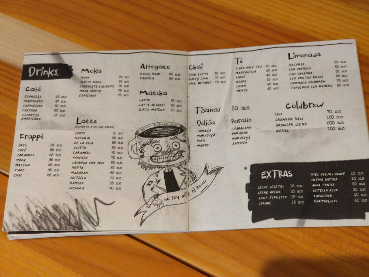 Carta del café Milo & Rocco: Coffeehouse, Tijuana
