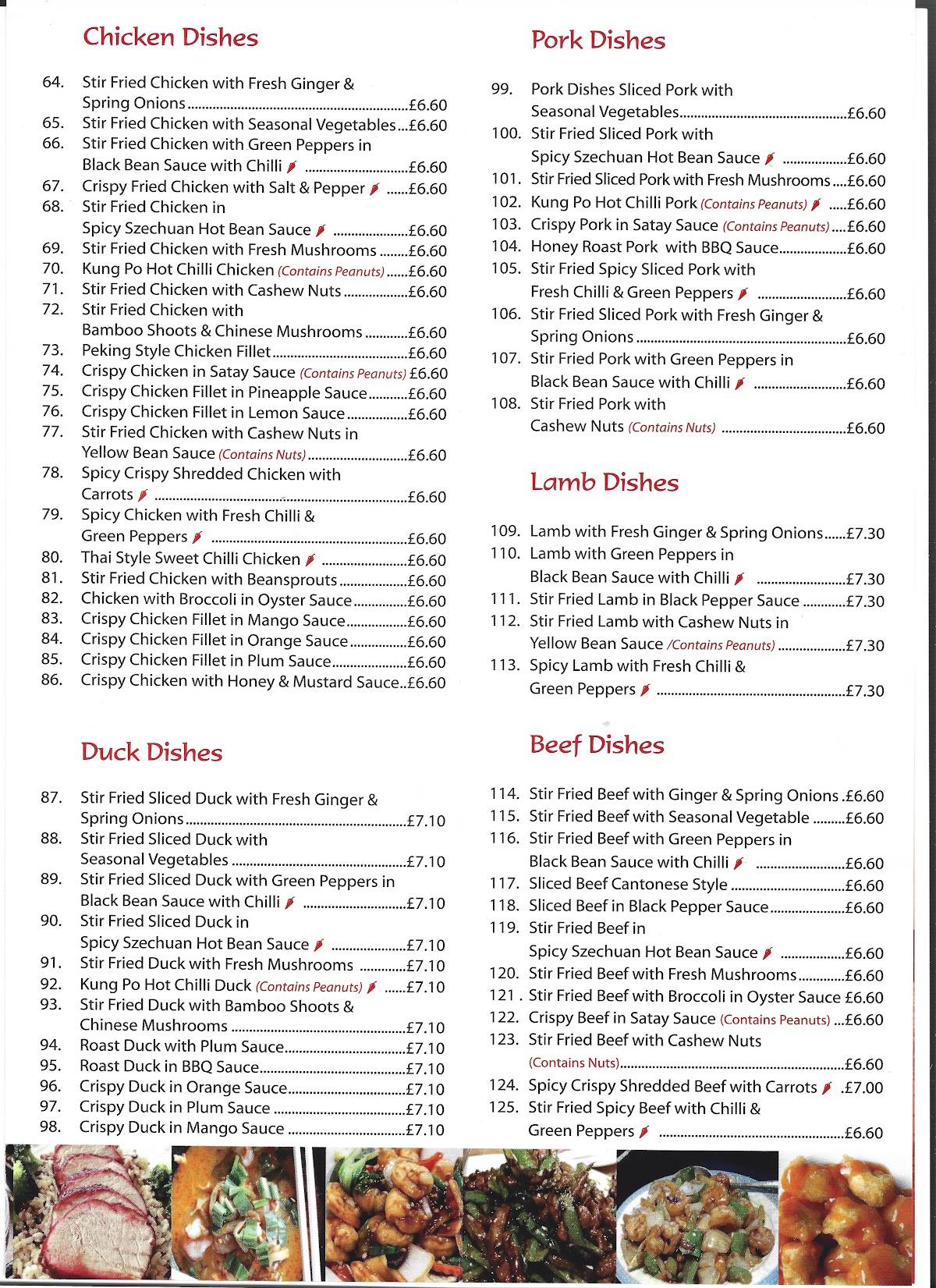 Menu at Ming restaurant, Yealmpton