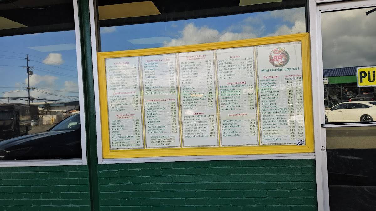 Menu at Mini Garden Express restaurant, Honolulu, N Nimitz Hwy