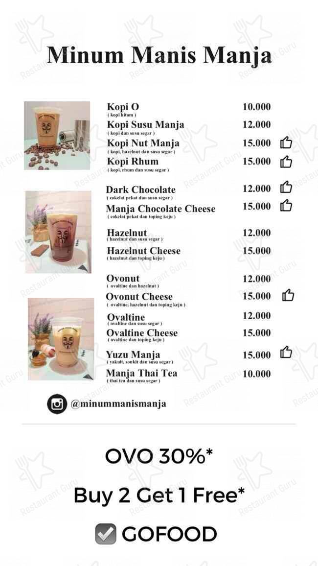 Carta del restaurante Minum Manis Manja, Tangerang
