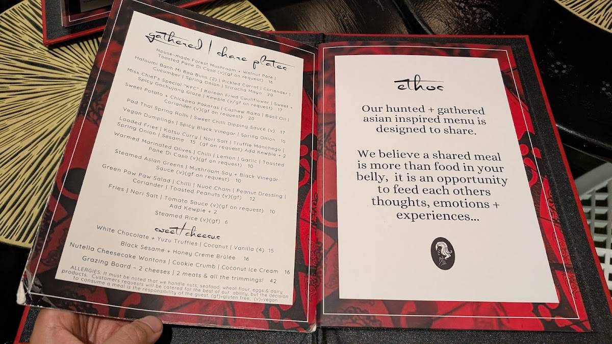 Menu at Miss Chief Bar & Eatery, Cairns City