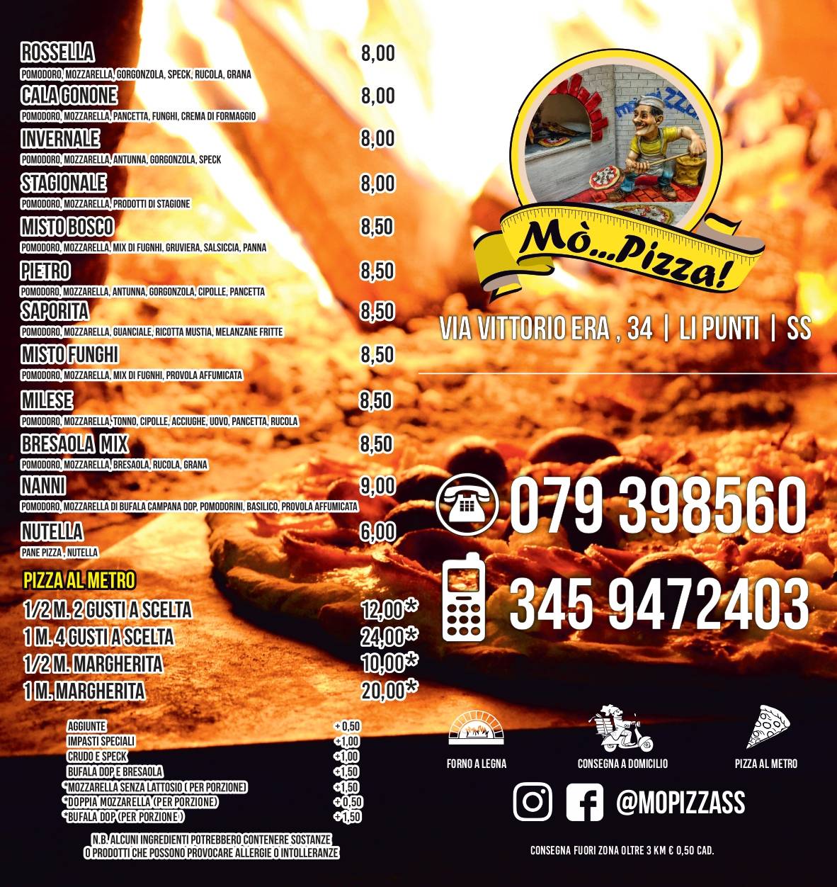 Menu da Mó Pizza! pizzeria, Li Punti