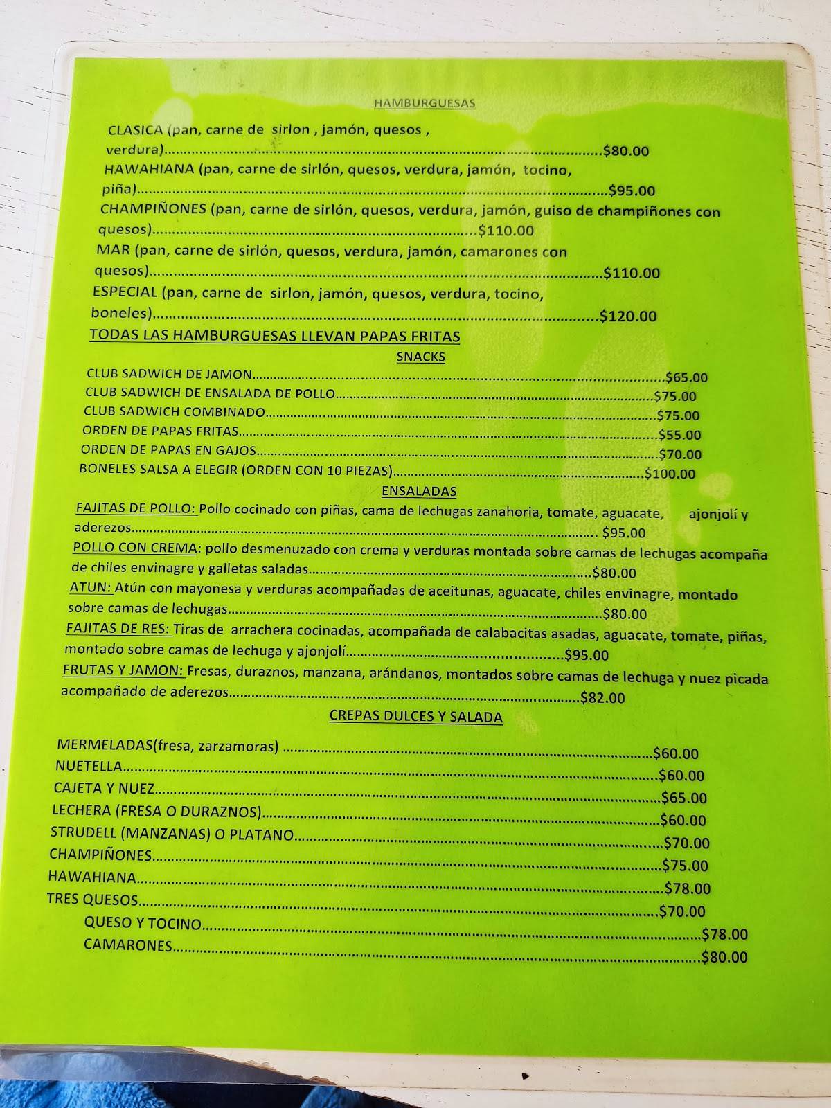 Carta de Moka café, Tamazunchale