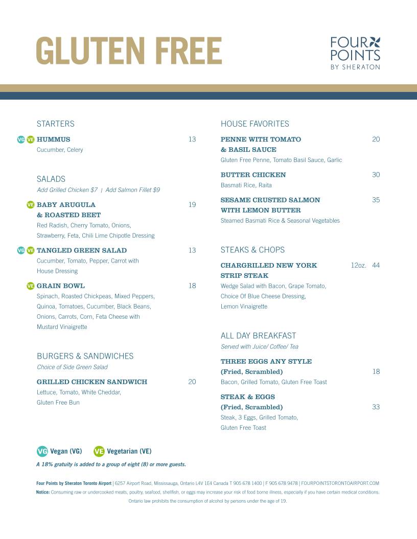 Menu at Moments Restaurant & Lounge, Mississauga