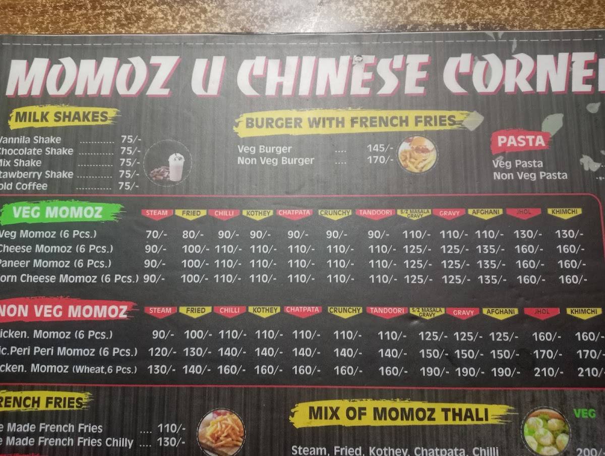 Menu at Momoz U Chinese Corner- Relish the true taste of authentic ...