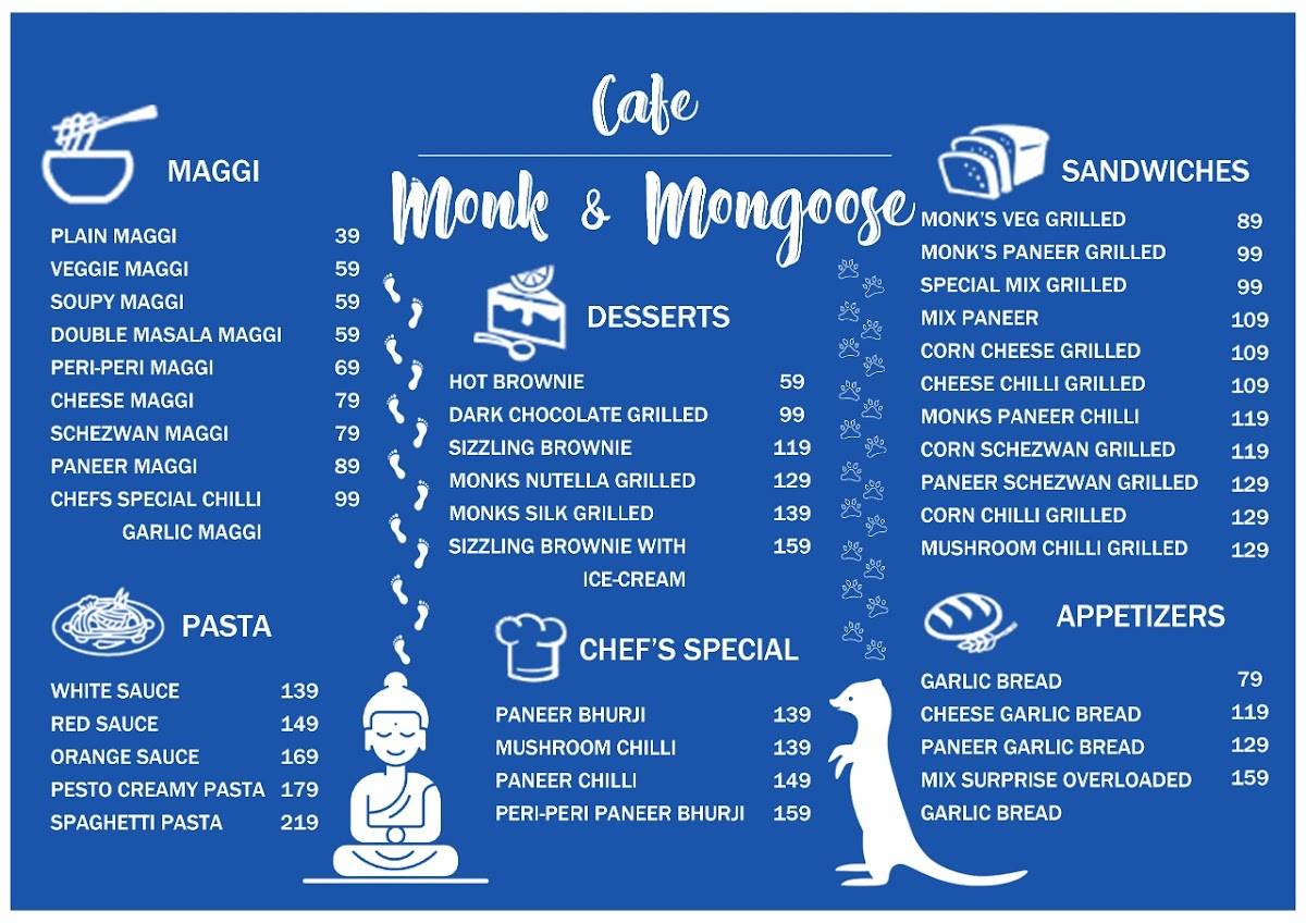Menu at Monk & Mongoose Cafe, Pimpri-Chinchwad, Shop No 02 behind ...