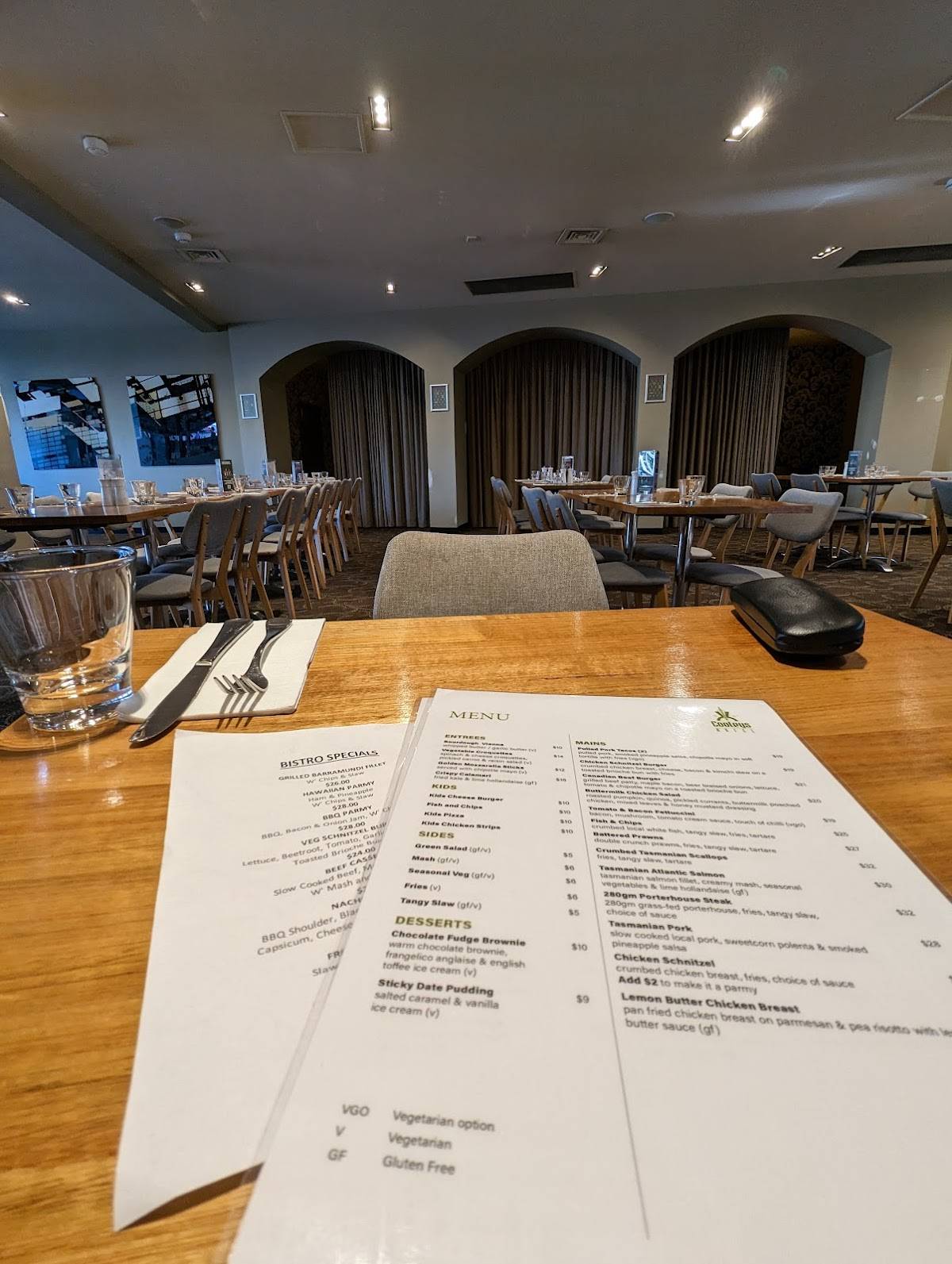 Menu at Cooleys Hotel - Bar & Dining, Moonah