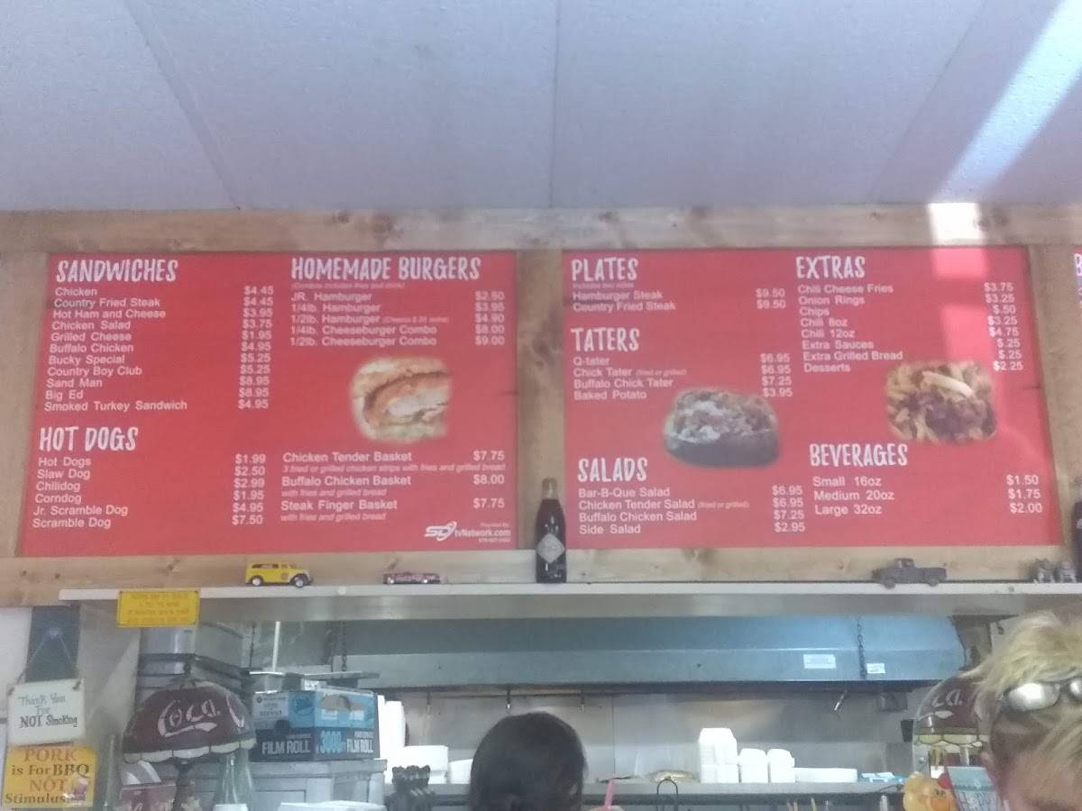 Menu at Moore's Whistling Pig Cafe, Pine Mountain, 572 S Main Ave