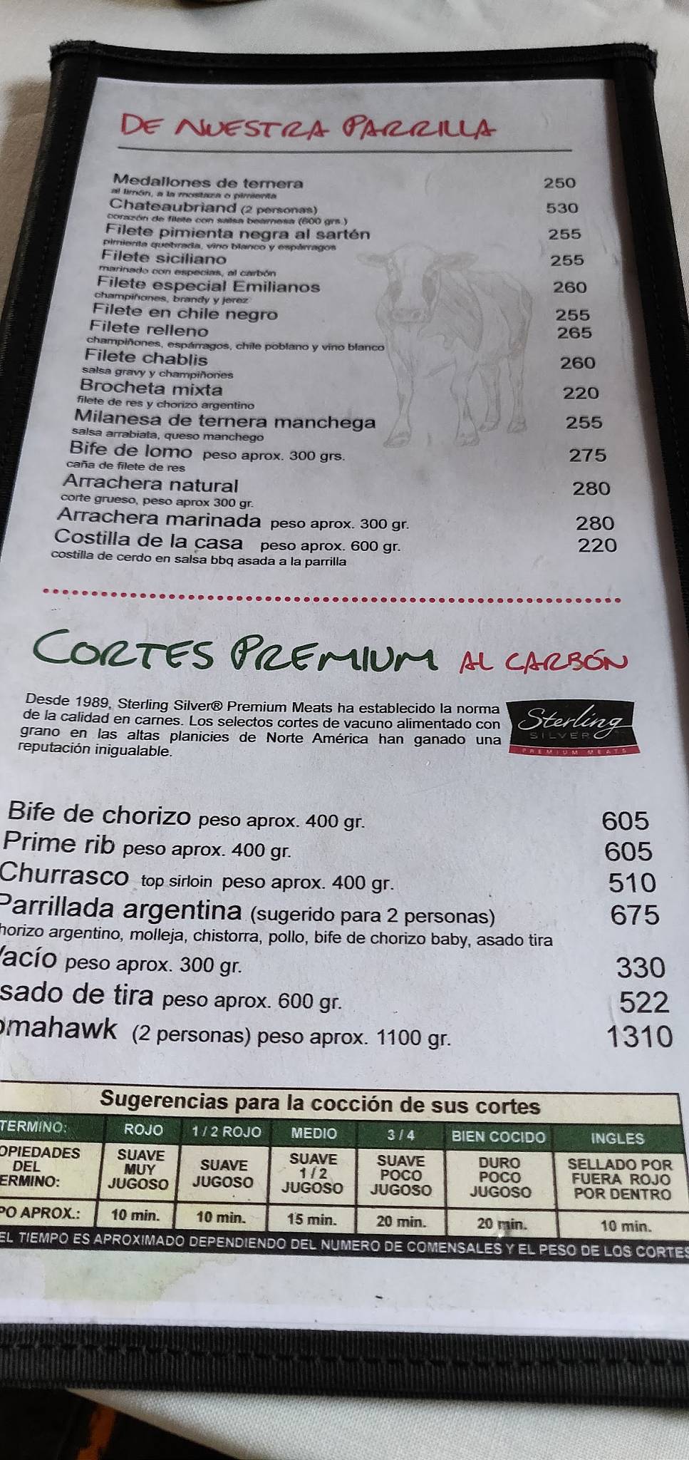 Carta de RESTAURANTE EMILIANOS, Morelia, Artilleros de 1847 1643