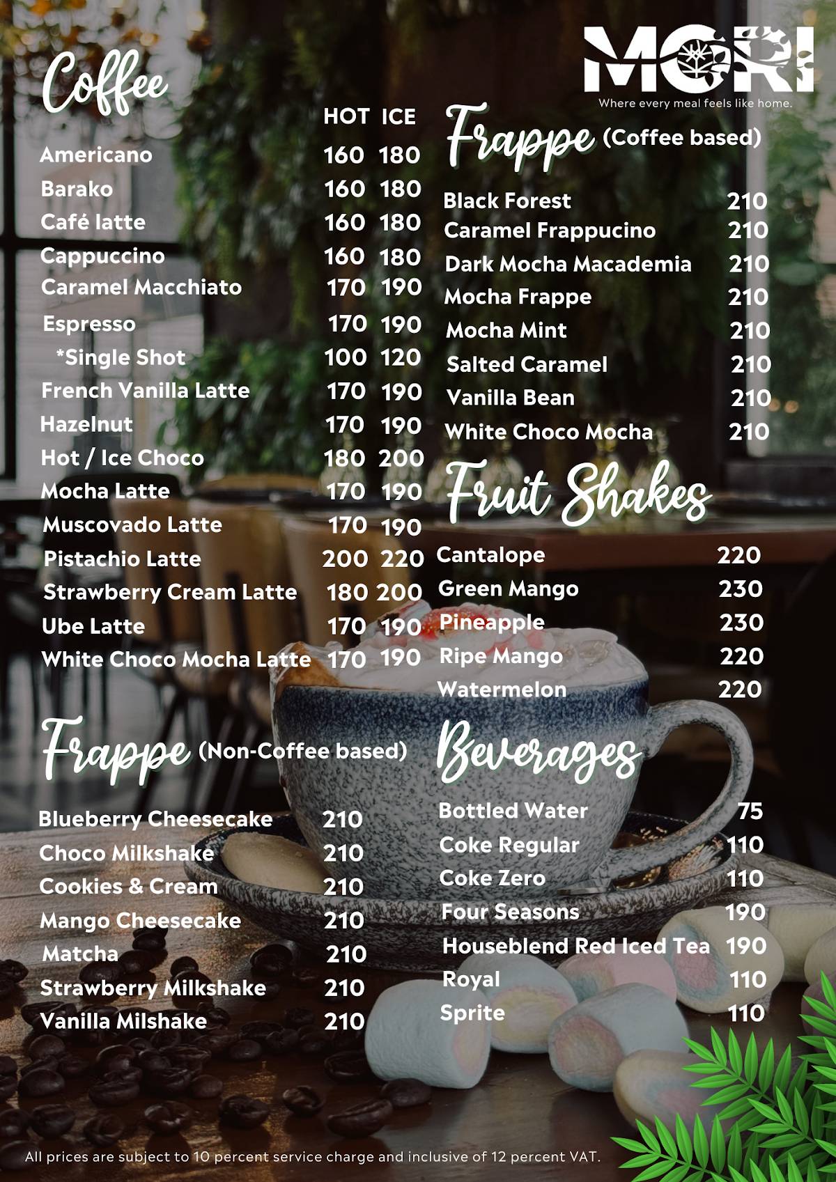 Menu at Mori Restaurant Cafe, Laurel
