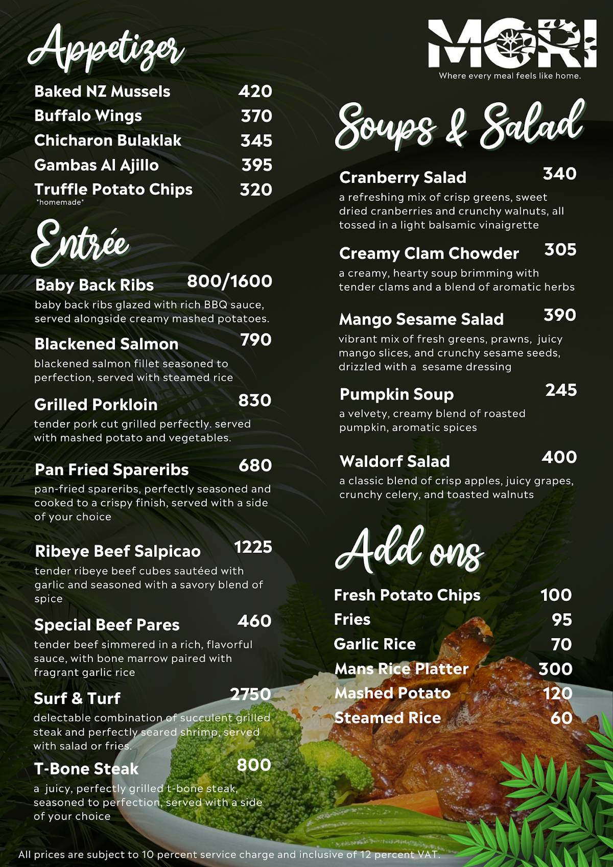 Menu at Mori Restaurant Cafe, Laurel