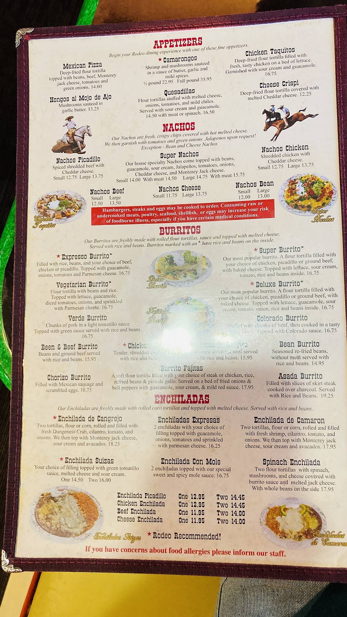 Menu at El Rodeo Restaurant, Moses Lake