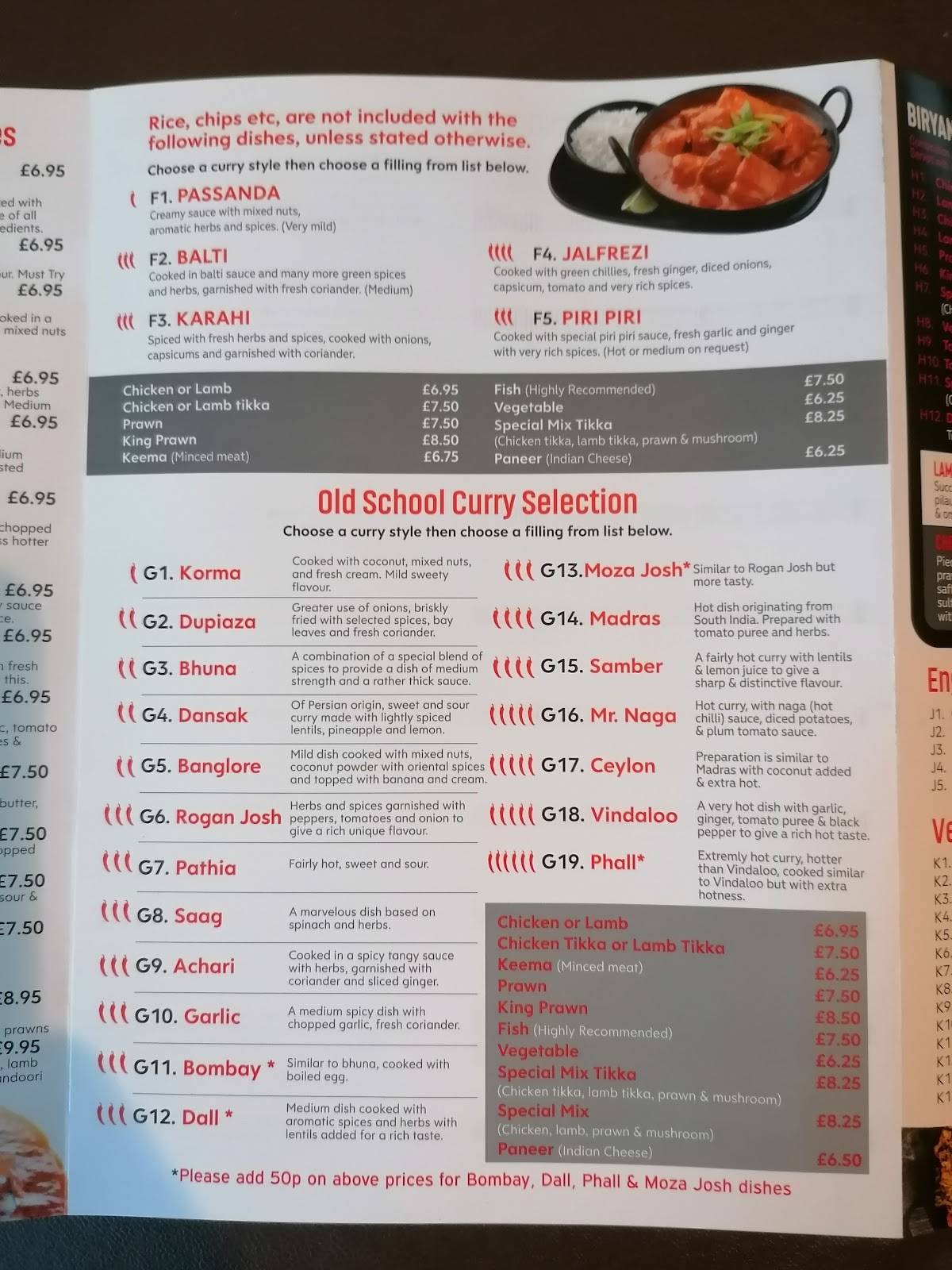 Menu at Moss Bank Express restaurant, St Helens