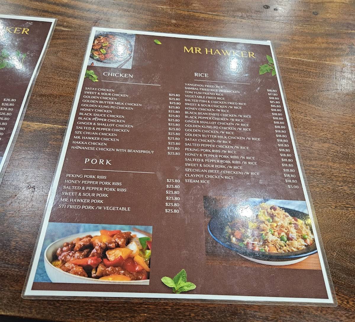 Menu at Mr Hawker Maylands restaurant, Maylands, 205 Guildford Rd
