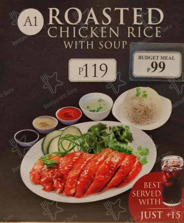 Carta del restaurante Mr. Koh Singapore Chicken Rice, Ciudad Quezon