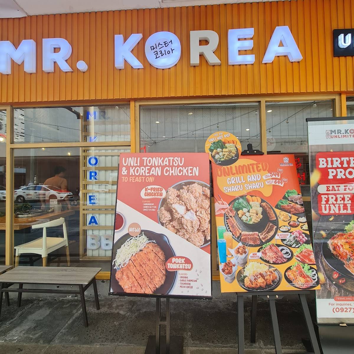 Menu at Mr. Korea restaurant, Makati