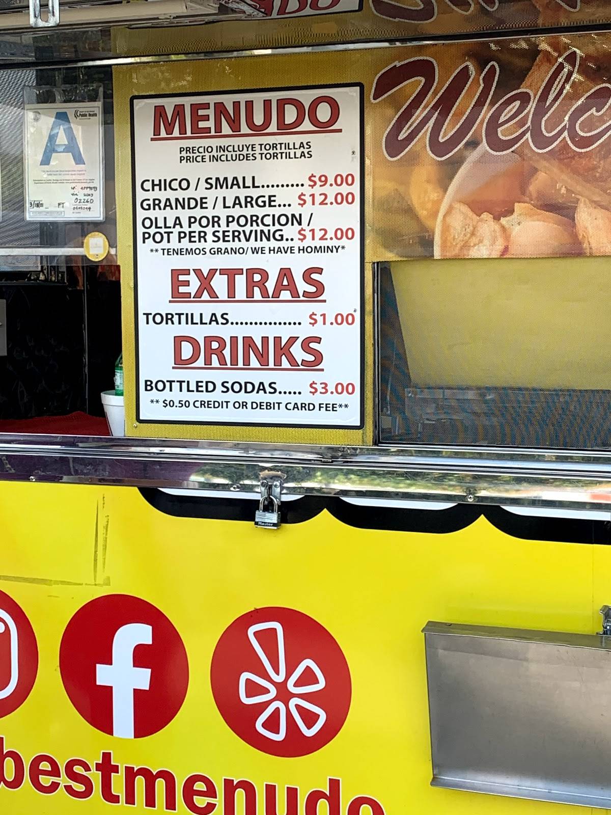 Menu at Mr. Menudo Whittier Santa Fe Springs restaurant, Whittier