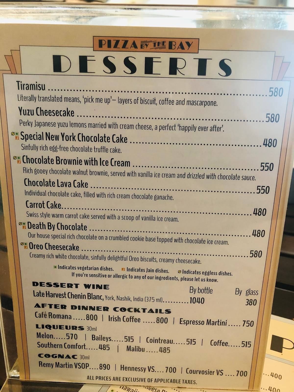 Menu at Pizza By The Bay, Mumbai