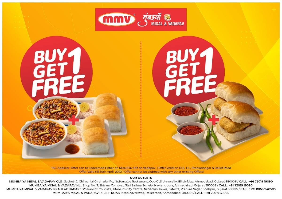 Menu at Mumbaiya Misal and Vadapav HL, Ahmedabad