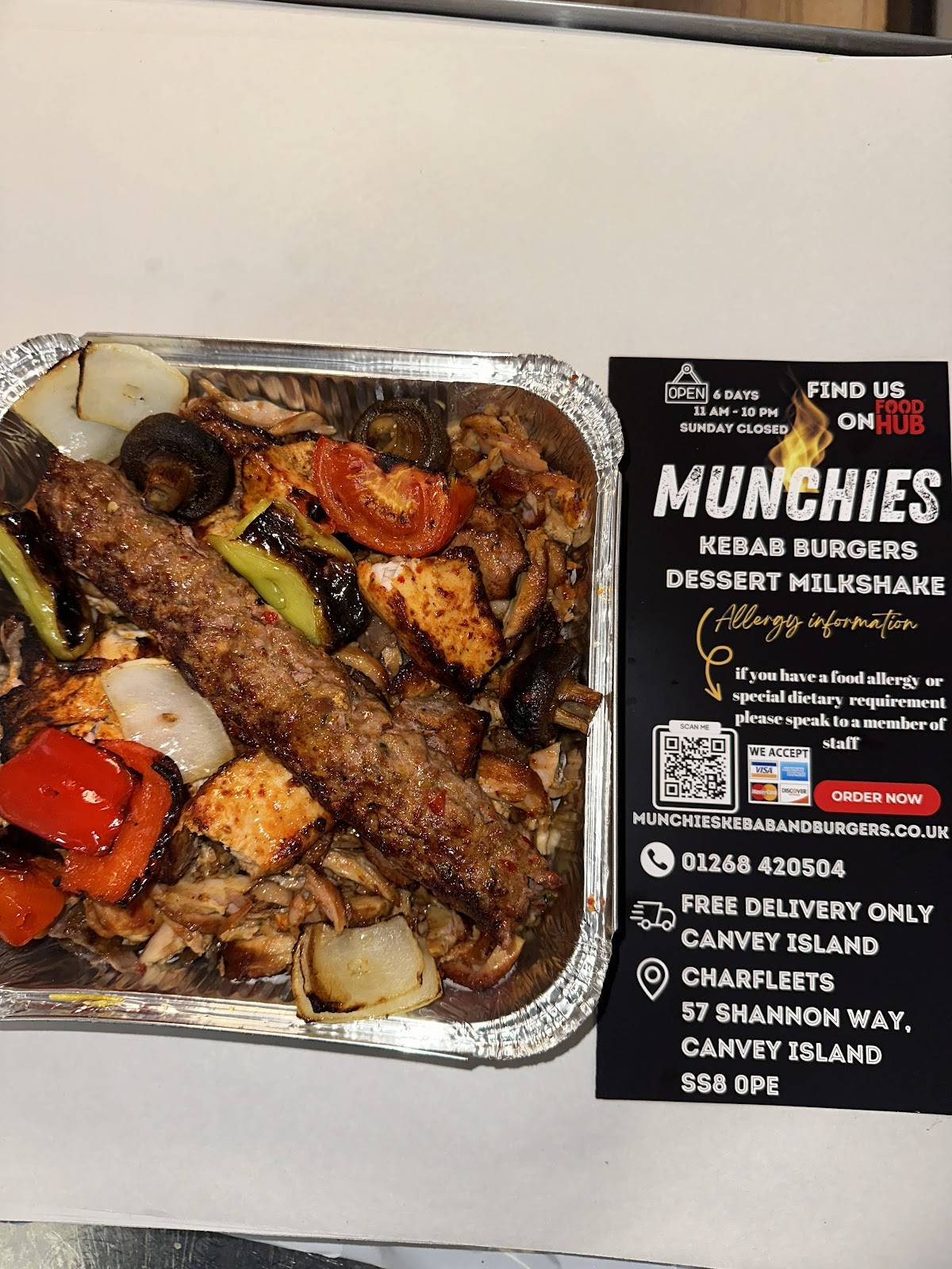 Menu at Munchies Kebab Burger Dessert cafe, Canvey Island, 57 Shannon Way