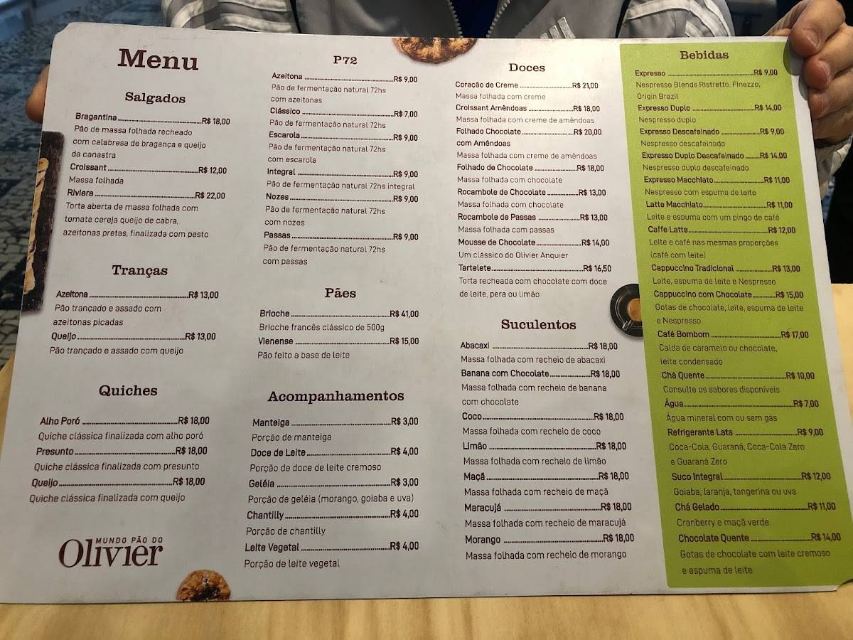 Menu at Mundo Pão do Olivier - Av. Paulista restaurant, São Paulo, Av ...