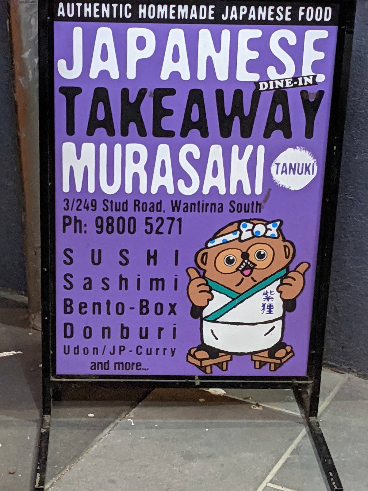 Menu at Murasaki Tanuki Japanese Takeaway & Dine In restaurant ...