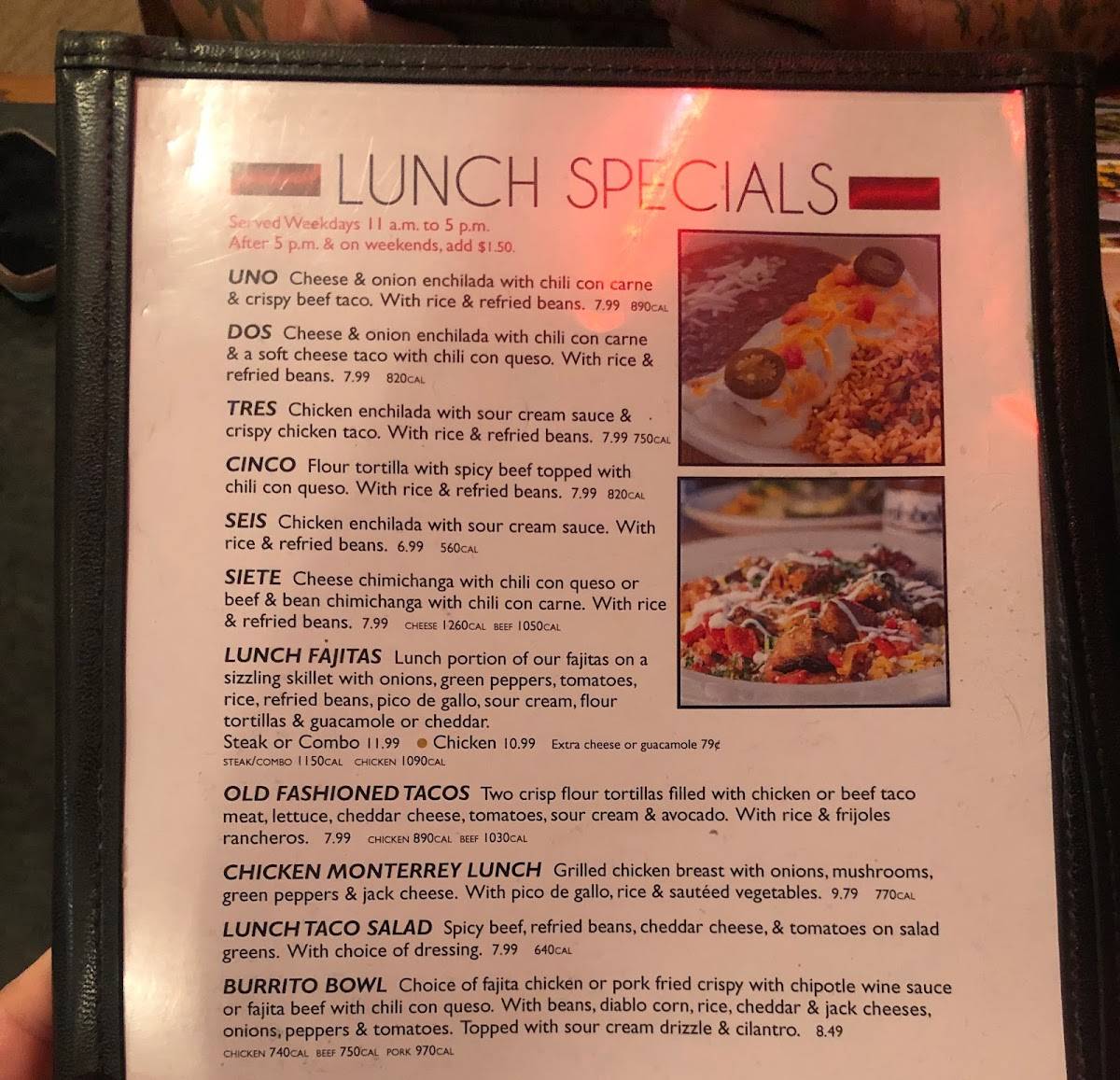 Menu at El Chico restaurant, Muskogee, 204 W Shawnee St