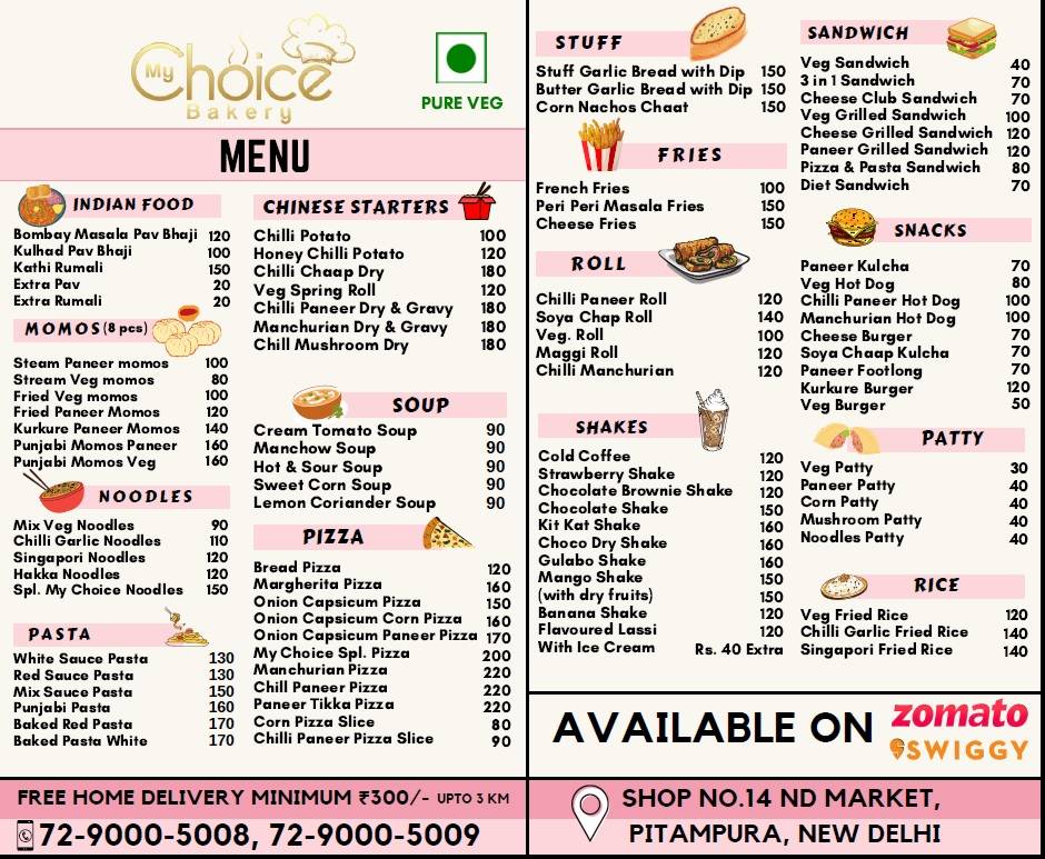 Menu at My Choice Bakery : Birthday, Wedding, Bento Cakes, Bakery shop ...