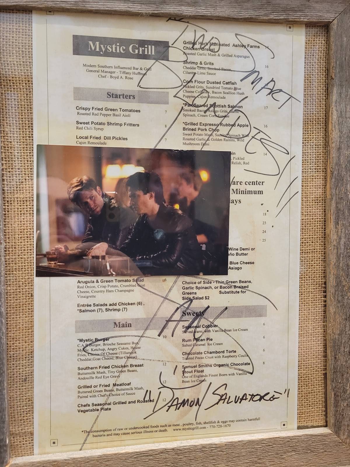 Меню паба и бара Mystic Grill, Ковингтон