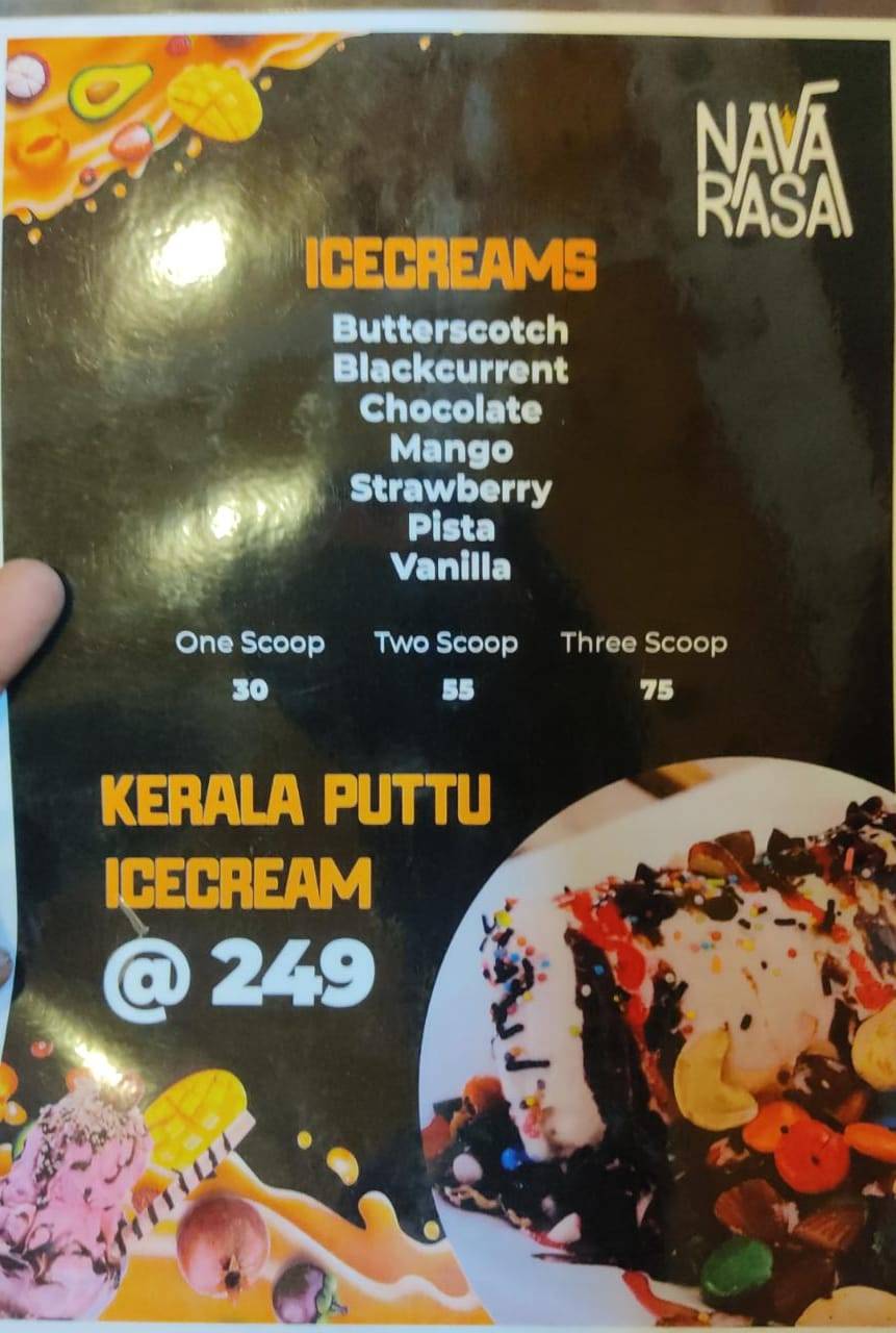 Menu at NAVARASA, Chennai, 117a