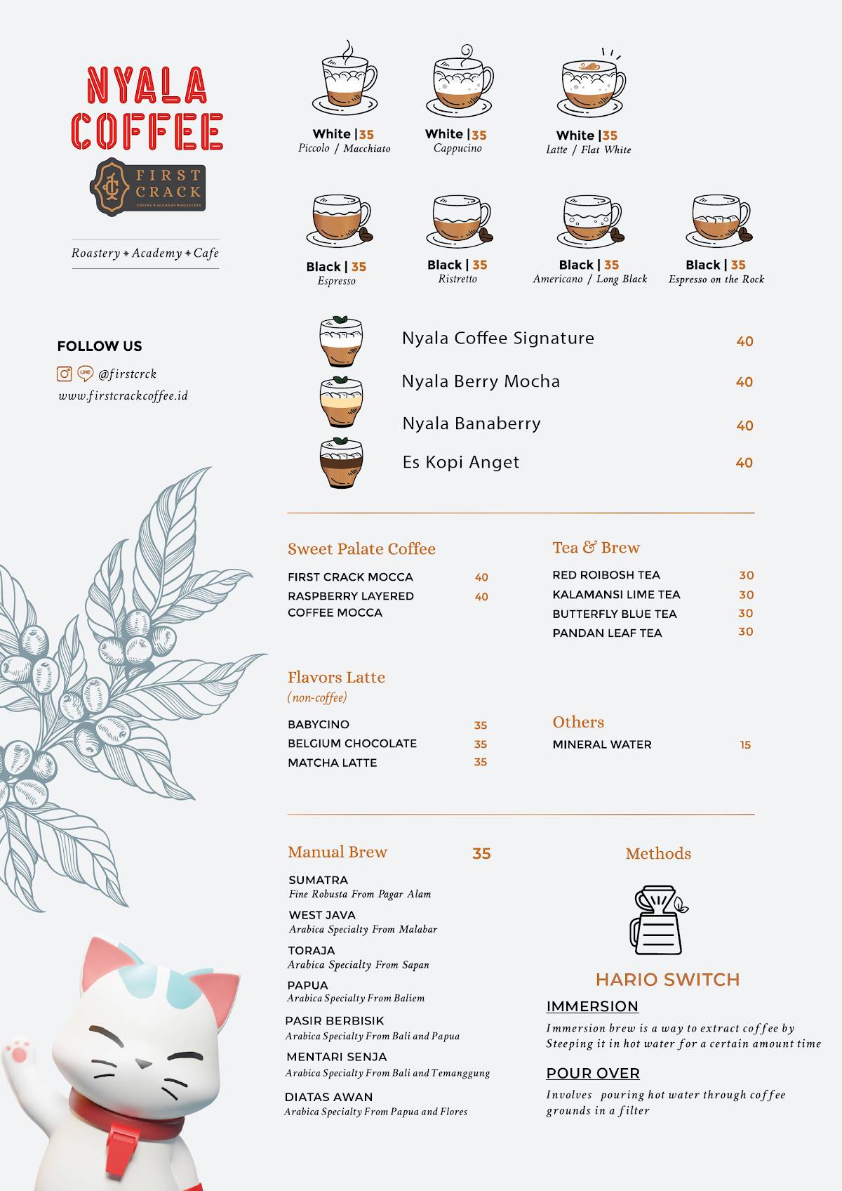Menu at NYALA COFFEE by FIRST CRACK, Surabaya
