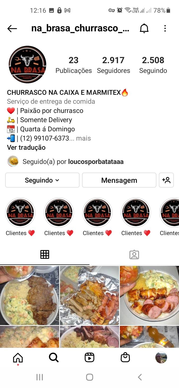 Menu em Na Brasa restaurante, Guaratinguetá