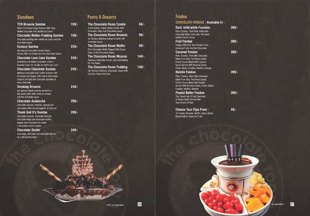 Menu at The Chocolate Room, Nagpur